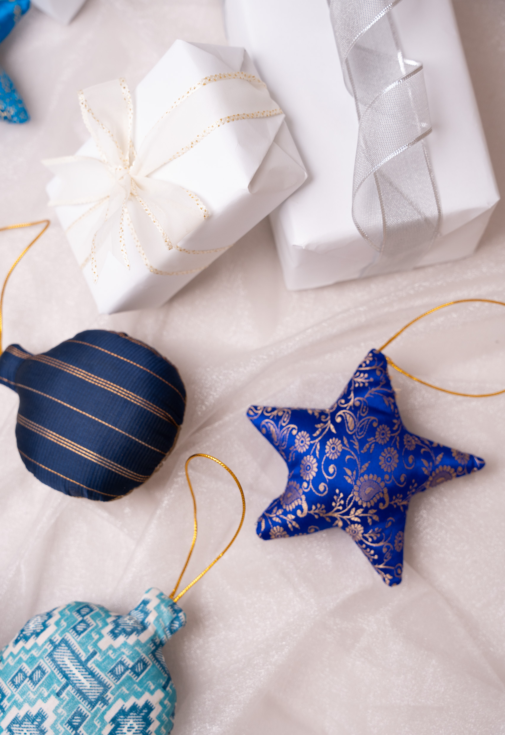 Upcycled Christmas Ornament - Sapphire Splendor Star - Mint Ceylon