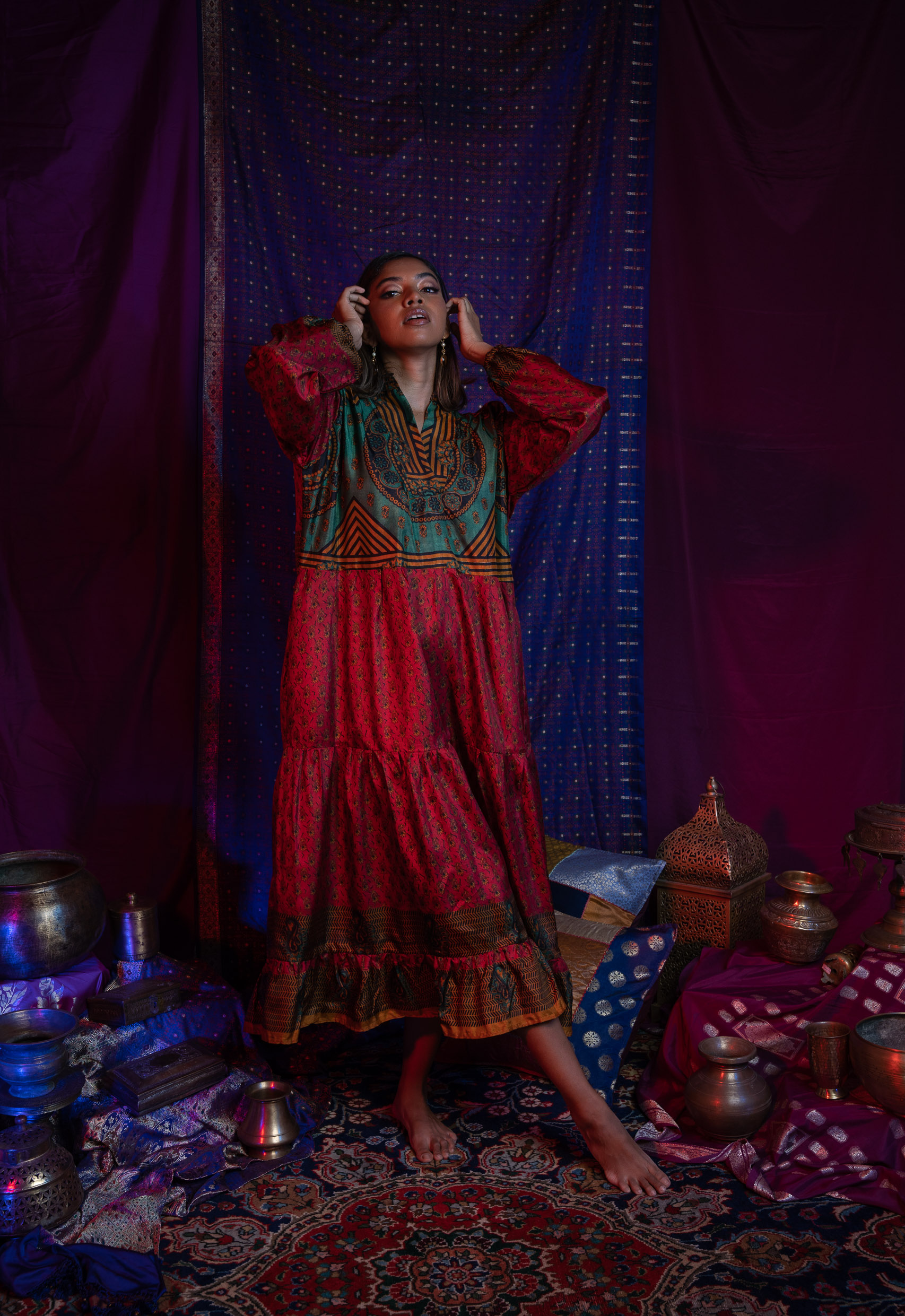 Ria Kimono Dress - Scarlet Red - Mint Ceylon